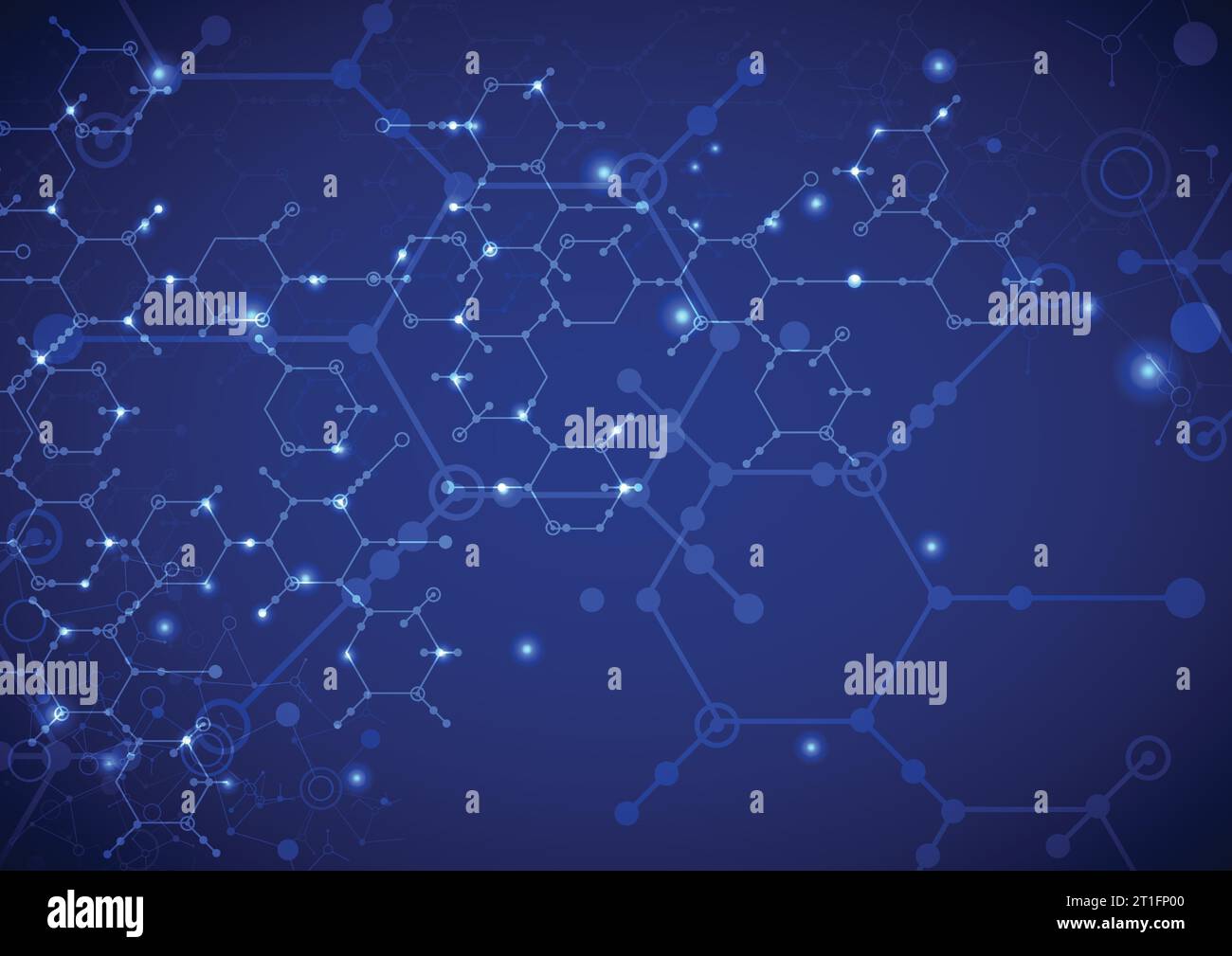 Abstract Technology Hexagonal Background Connection Structure Science Style Vector Stock