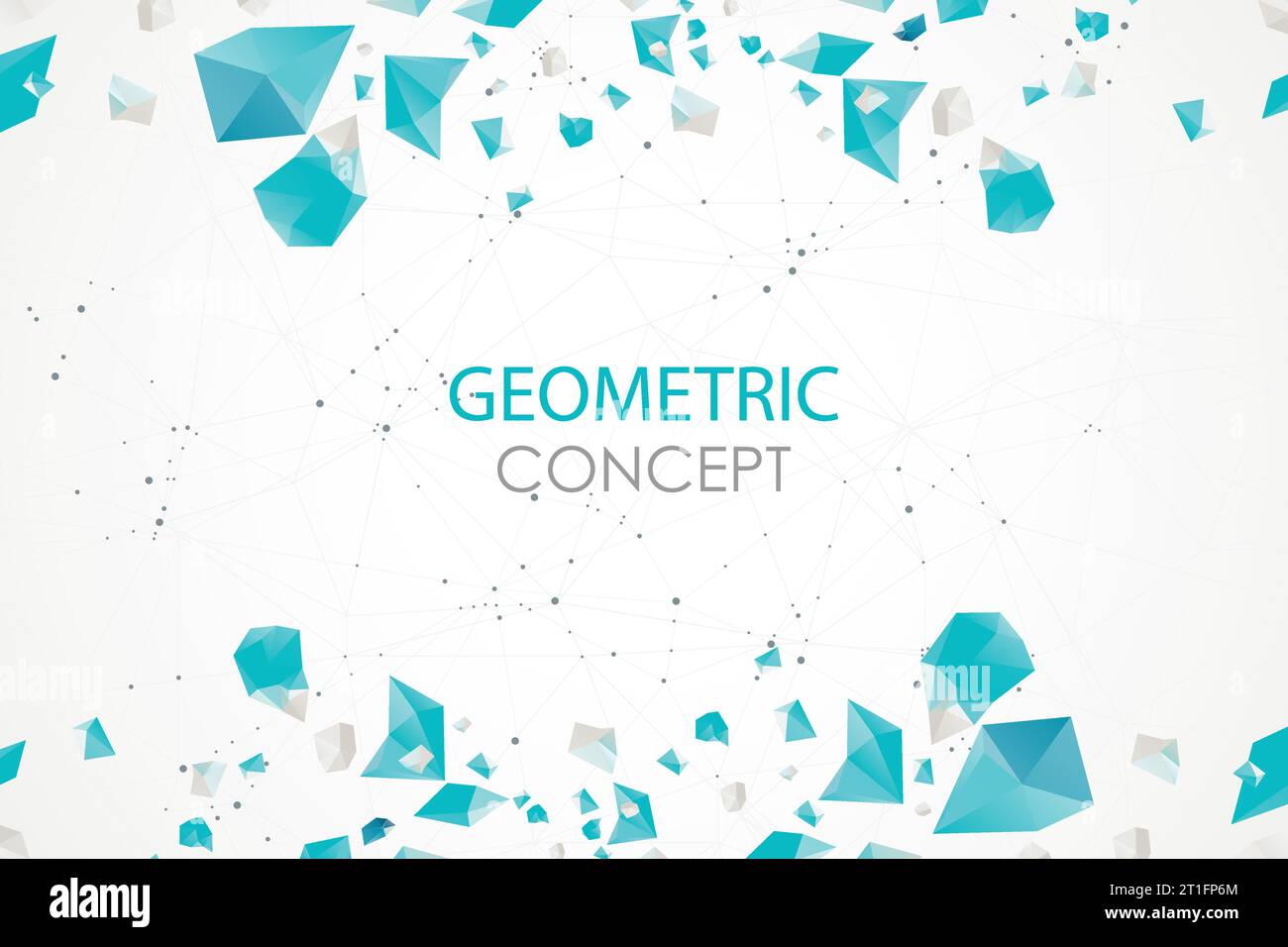 Abstract Polygonal Vector Background With Connecting Dots And Lines Explode Geometric Shapes