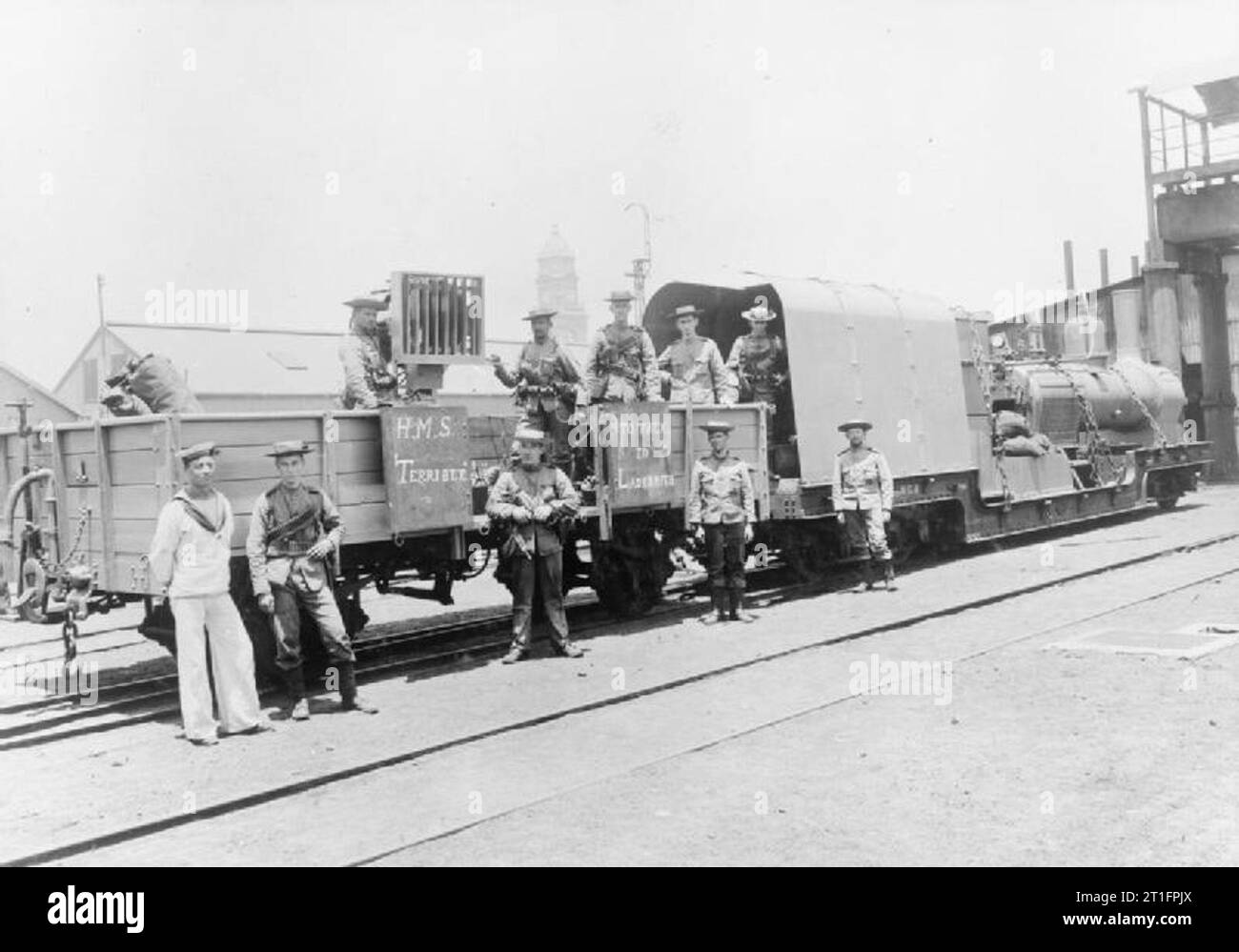 The Royal Navy 1899 - 1902 Royal Navy bluejackets of HMS Terrible pose ...