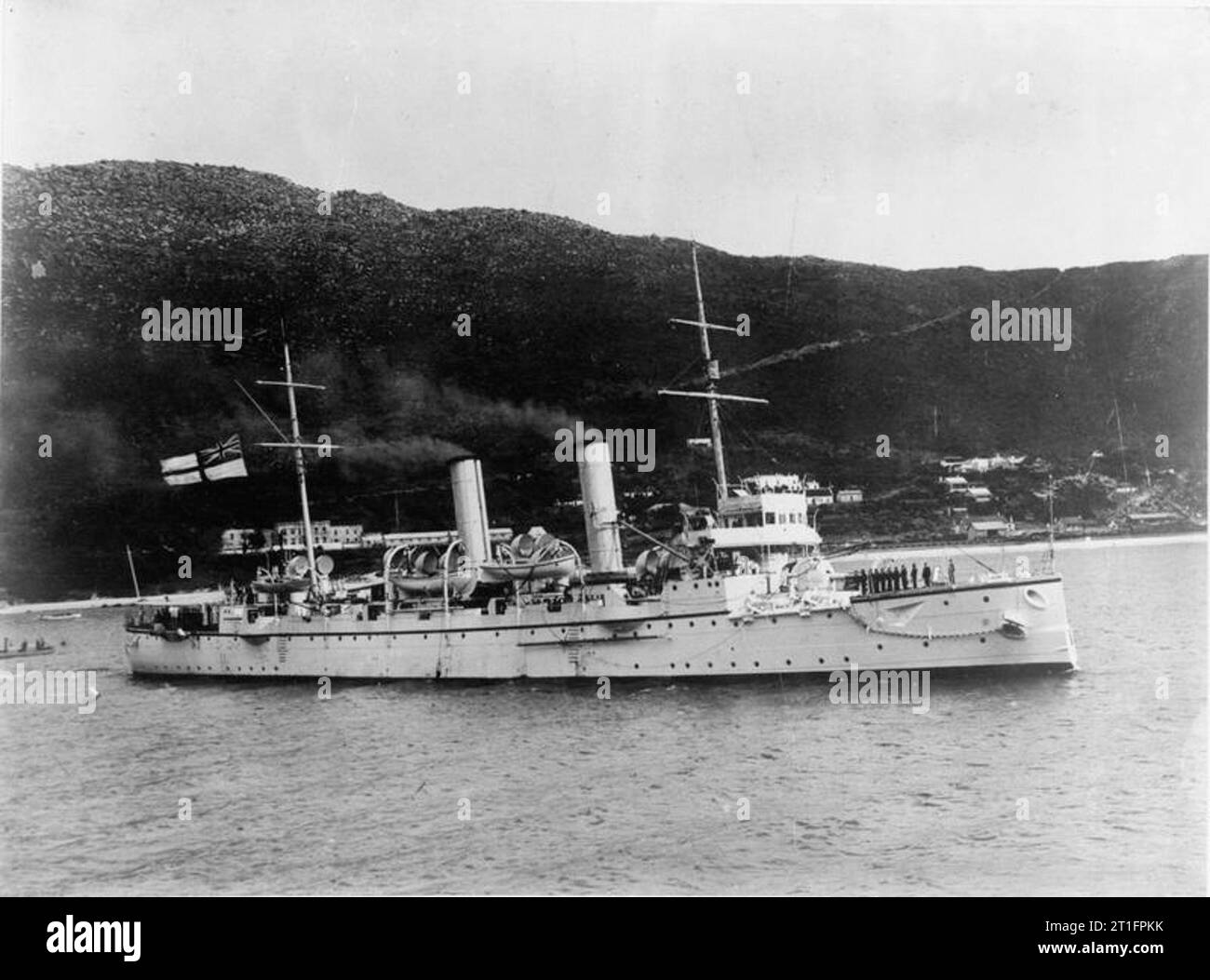 The Royal Navy 1899 - 1902 HMS FORTE leaving Simons Town for the West ...