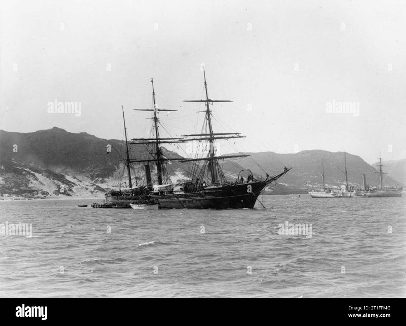 The Royal Navy 1899 - 1902 Captain Scott's ship HMS DISCOVERY in Simons ...