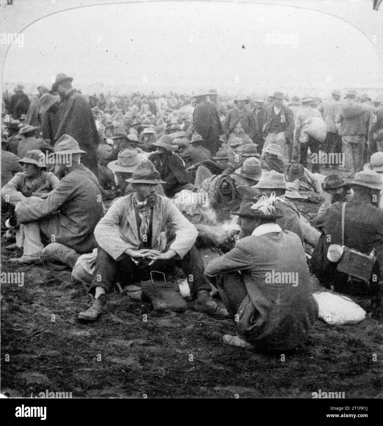 The Second Boer War, 1899-1902 Boer prisoners gathered in one place ...
