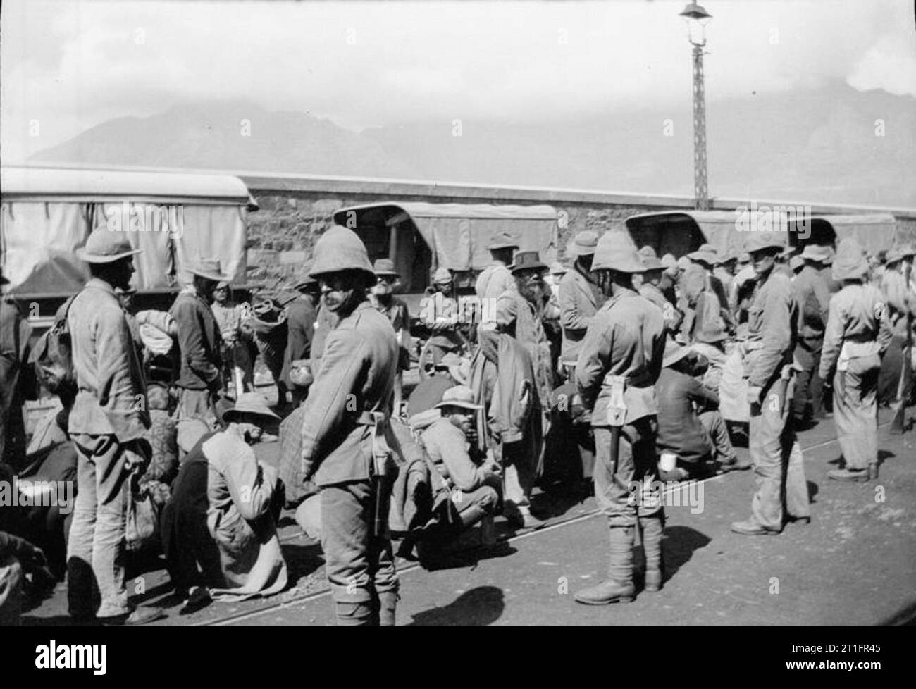 The Second Boer War, 1899-1902 Boer prisoners awaiting transportation ...