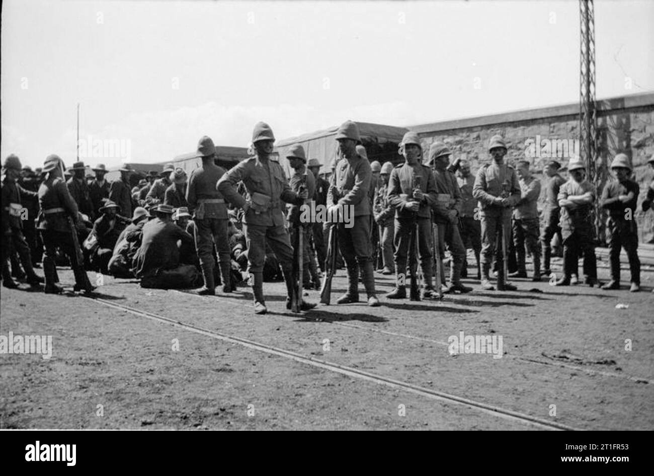 The Second Boer War, 1899-1902 Boer prisoners awaiting transportation ...