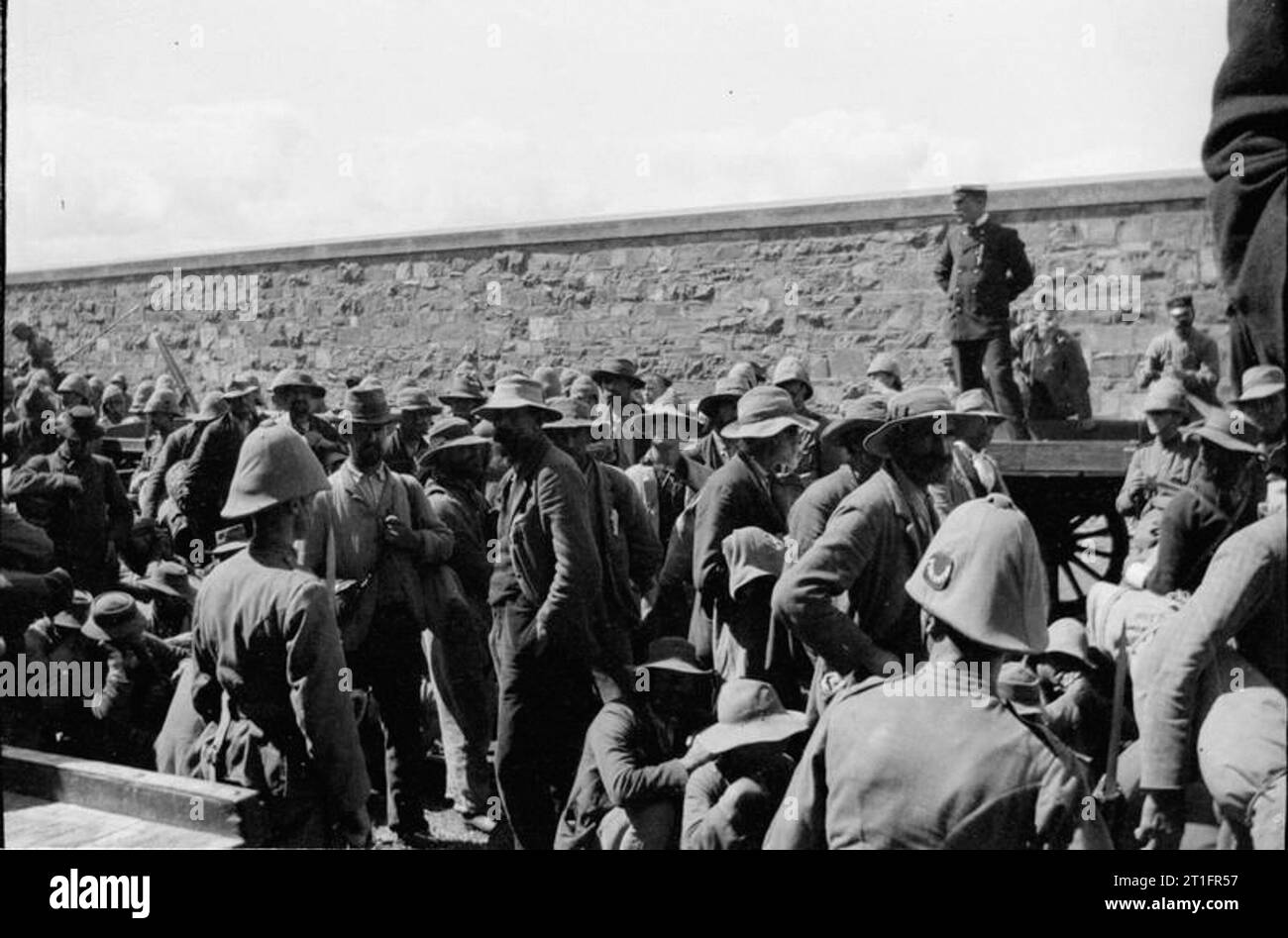 The Second Boer War, 1899-1902 Boer prisoners awaiting transportation ...