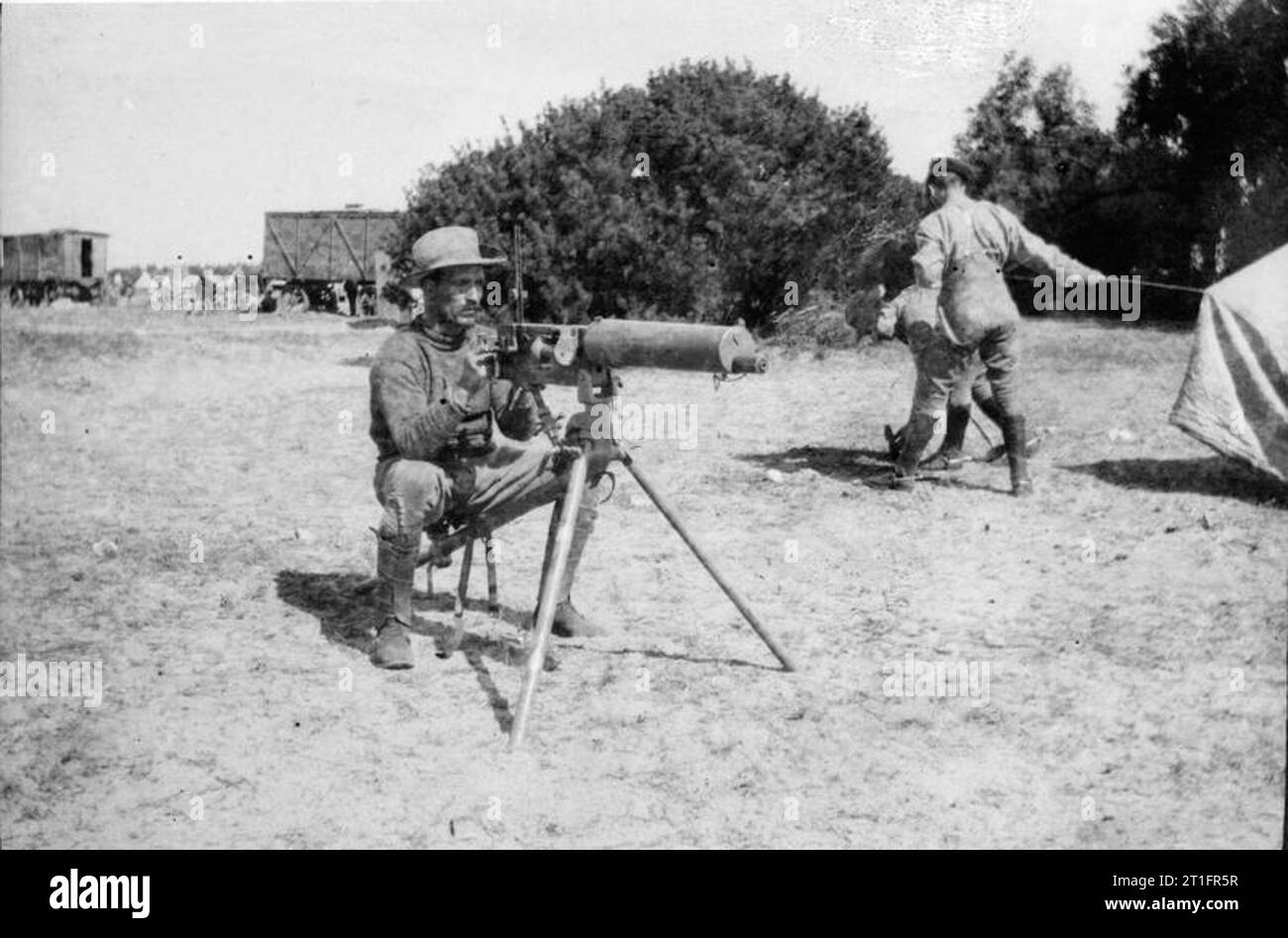 The Second Boer War, 1899-1902 A British soldier manning a Maxim Gun ...