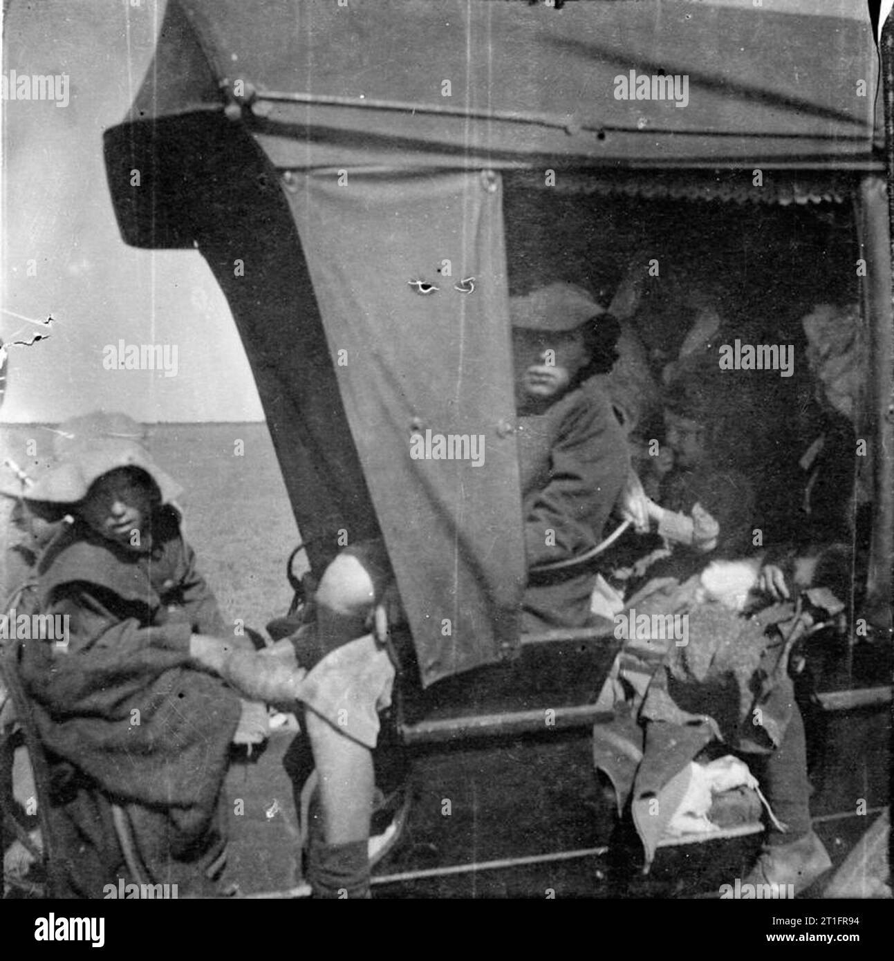 The Second Boer War, 1899-1902 A Boer refugee family peering out from ...