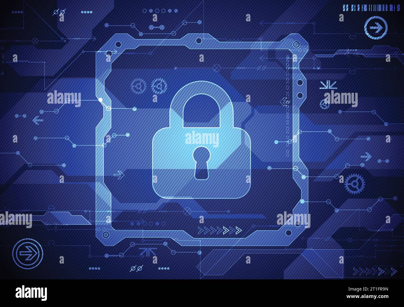 Protection concept of digital and technological background. Protect ...