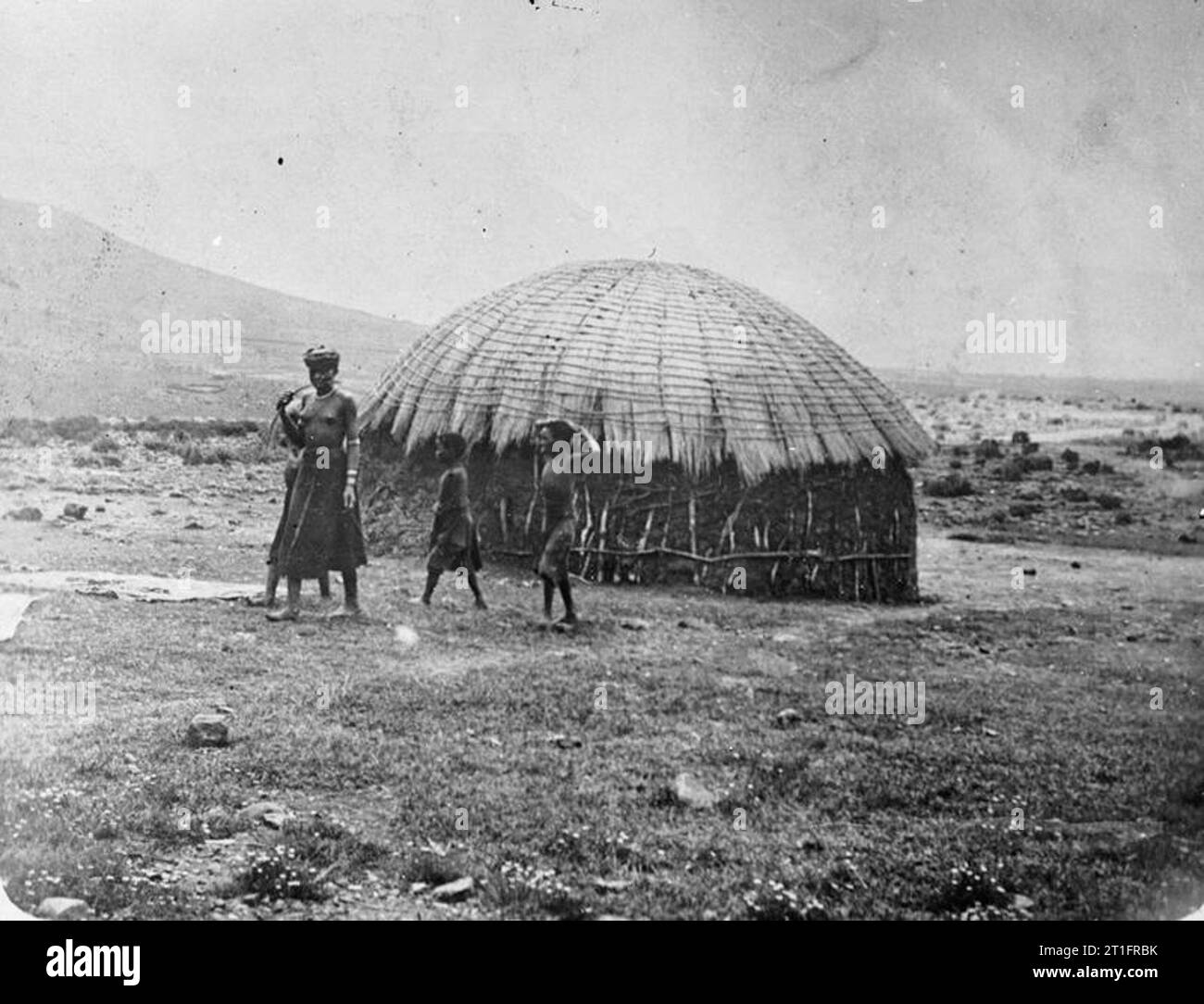 The Second Boer War, 1899-1902 African native woman with her children ...