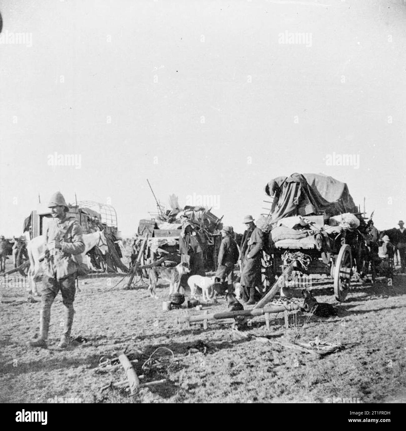 The Second Boer War, 1899-1902 British soldier guarding either Boer ...