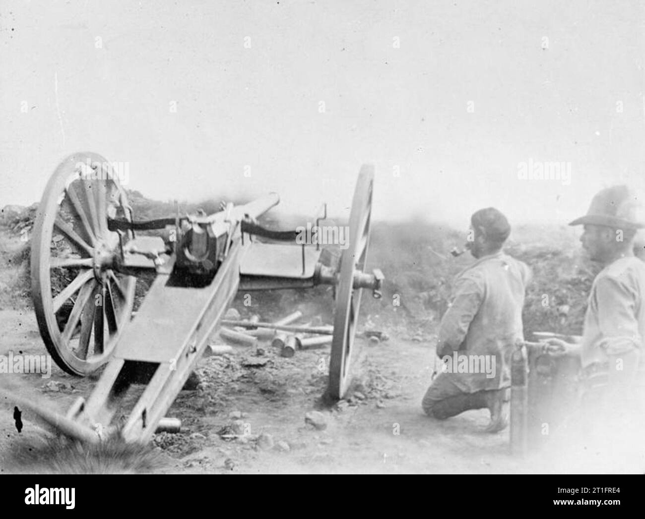 The Second Boer War, 1899-1902 British troops manning captured Krupp ...