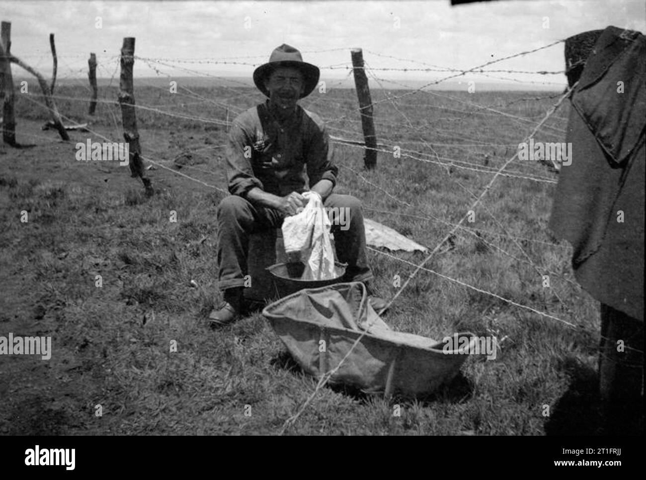 The Second Boer War, 1899-1902 British soldier doing his laundry at ...