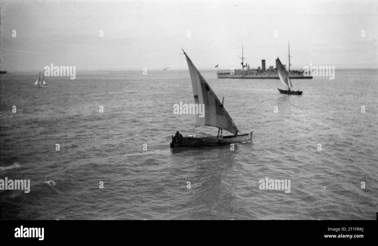 The Second Boer War, 1899-1902 Local fishermen's dinghies sailing by ...