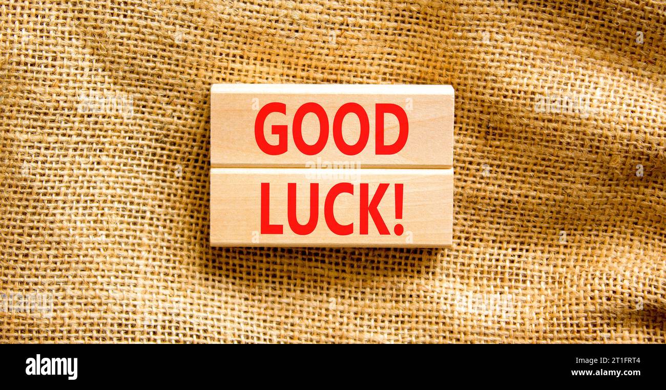 Good luck symbol. Concept words Good luck on beautiful wooden block ...