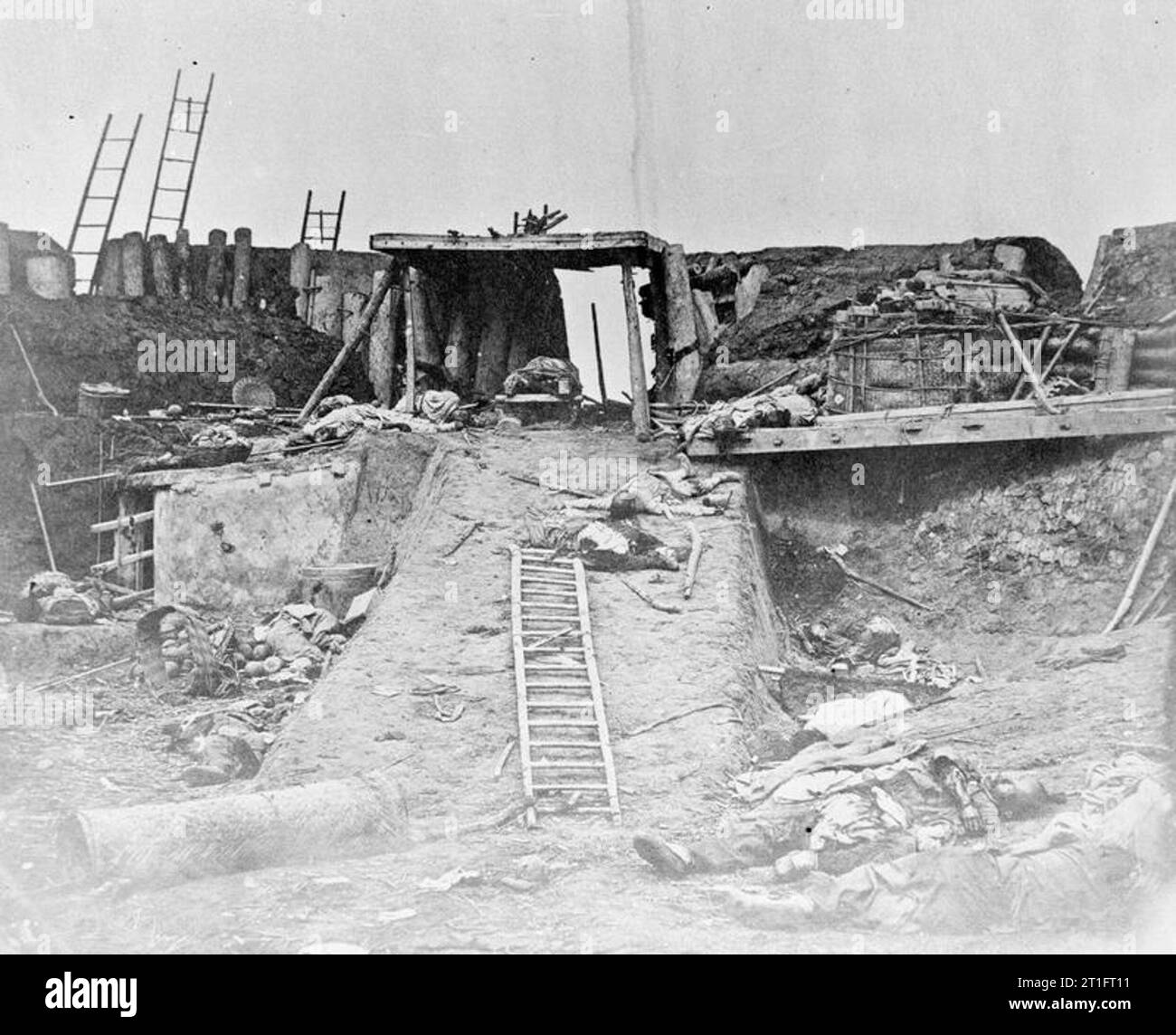 The Second Opium War, 1856-1860 Dead Chinese soldiers lying by walls of ...