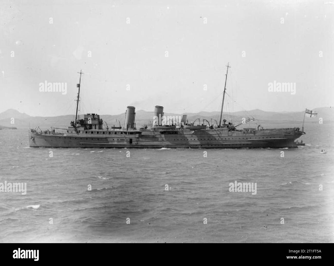 Photograph of HMS Biarritz, a merchant ship converted into minelayer ...