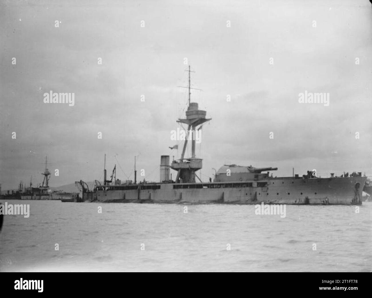 . British monitor HMS Earl of Peterborough with HMS Roberts astern ...