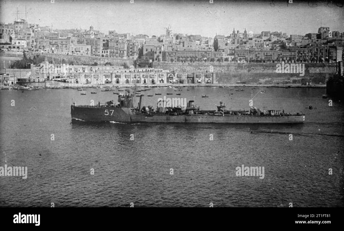 . Photograph of British Acorn class destroyer HMS Larne underway in ...