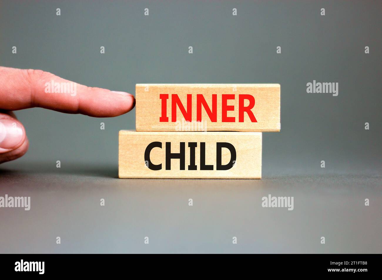 Inner child symbol. Concept words Inner child on beautiful wooden block ...