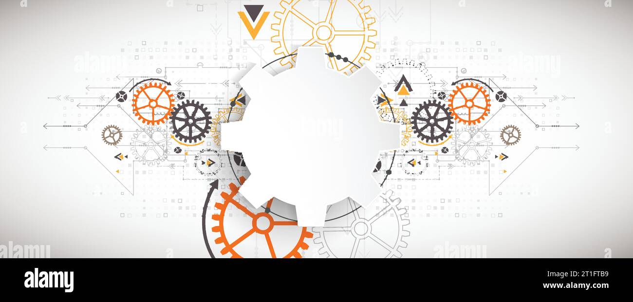 Vector illustration, Hi-tech digital technology and engineering theme ...