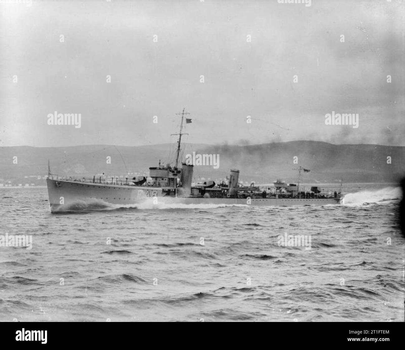 . Photograph of British S class destroyer HMS Stronghold, underway at ...