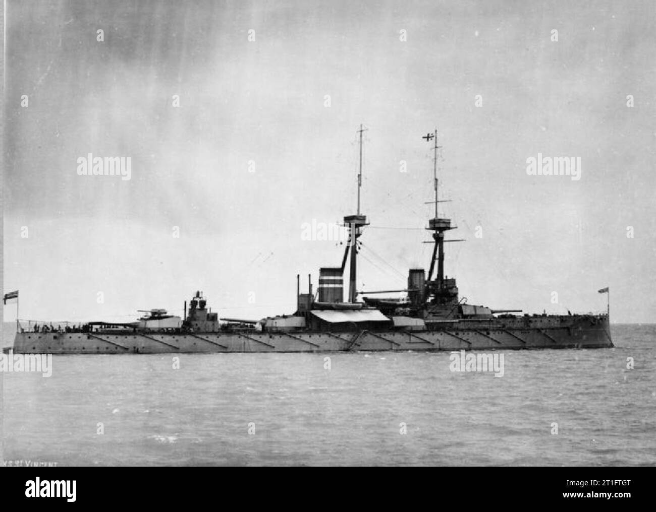 British Battleships of the First World War HMS ST VINCENT at anchor ...