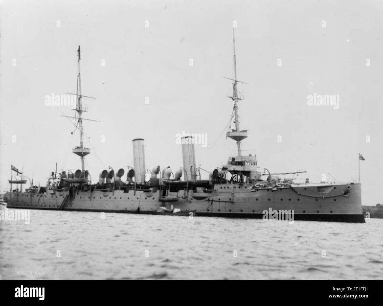 . Photograph of British Eclipse class protected cruiser HMS Diana Stock ...