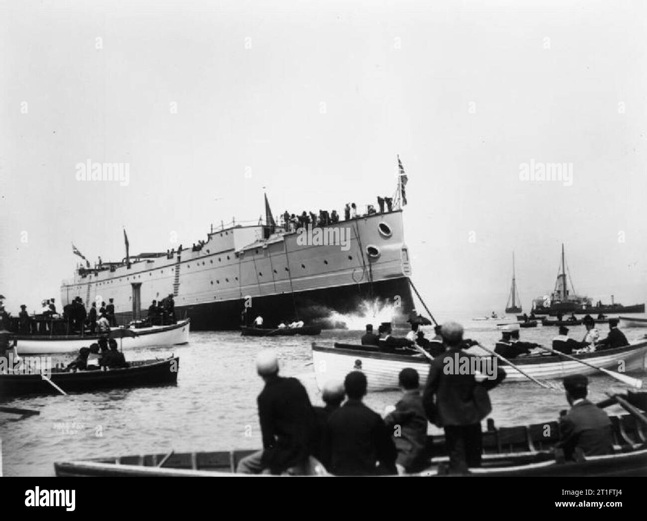 British Ships of the First World War HMS FOX being launched in 1893 ...