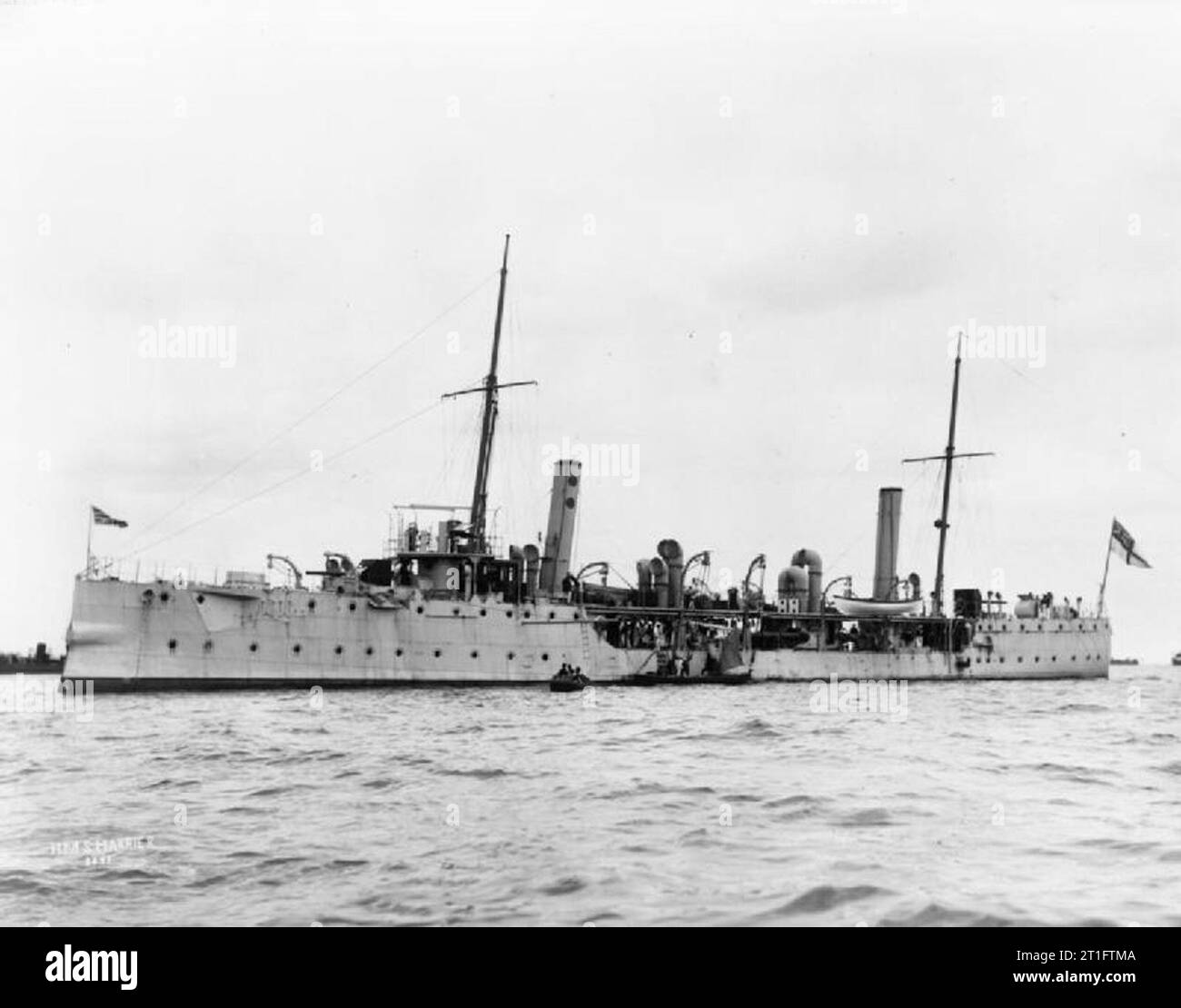 . Photograph of British Halcyon class torpedo gunboat HMS Harrier Stock ...