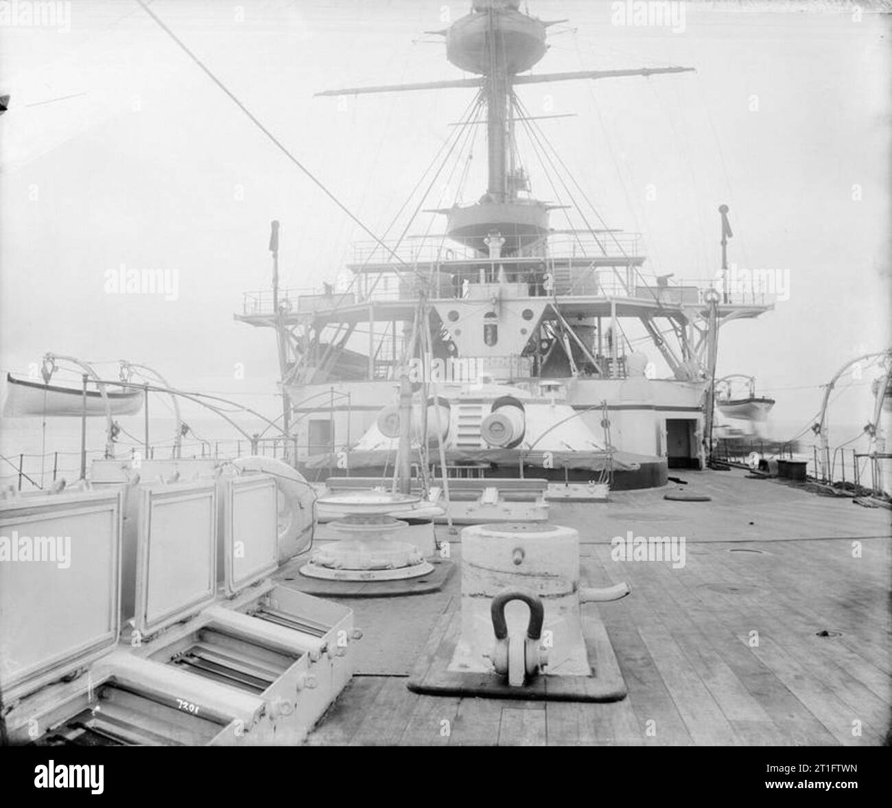 Majestic Class Battleships- HMS Hannibal View of 'Y' turret and after ...