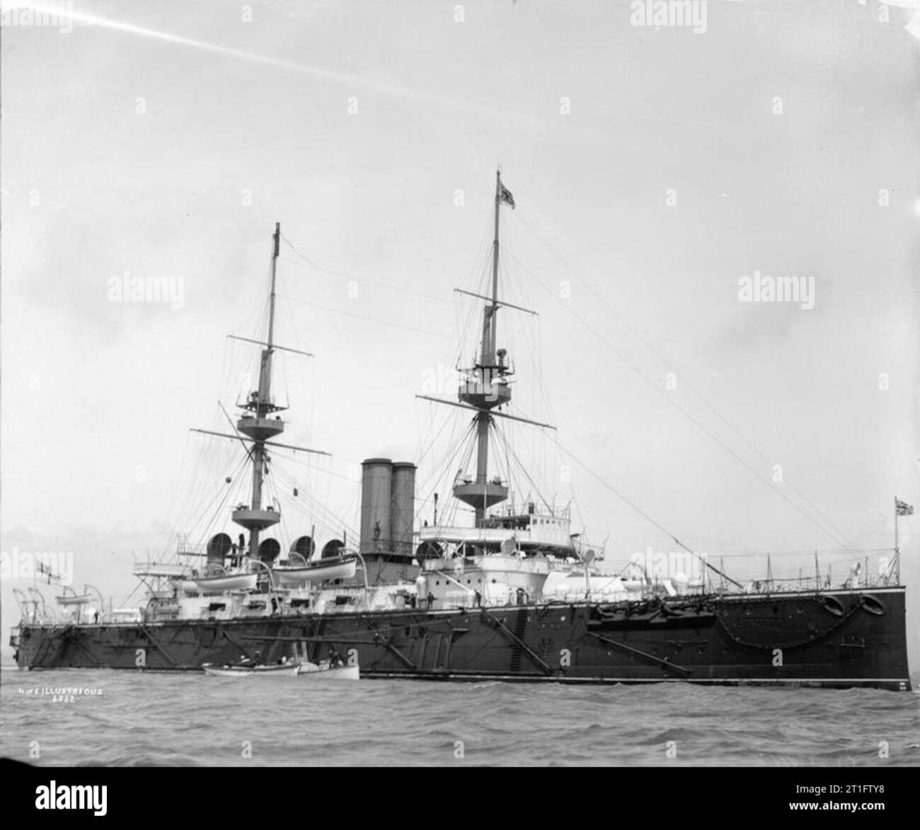 Majestic Class Battleships- HMS Illustrious HMS ILLUSTRIOUS at anchor ...