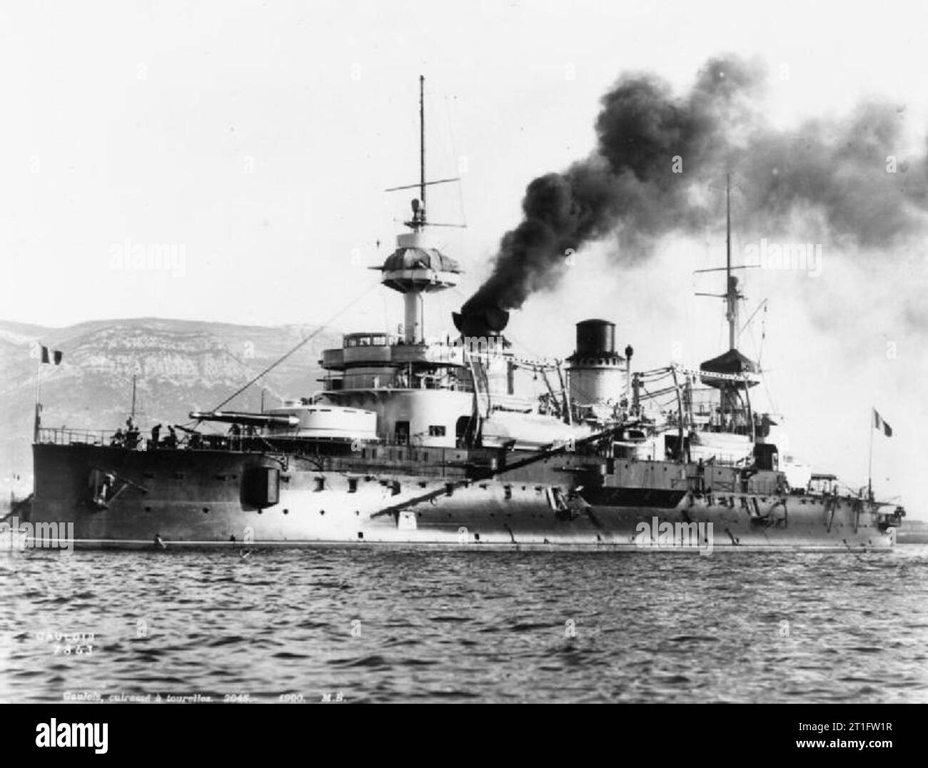 Symonds and Co Collection French Battleship GAULOIS, 1900 Stock Photo ...