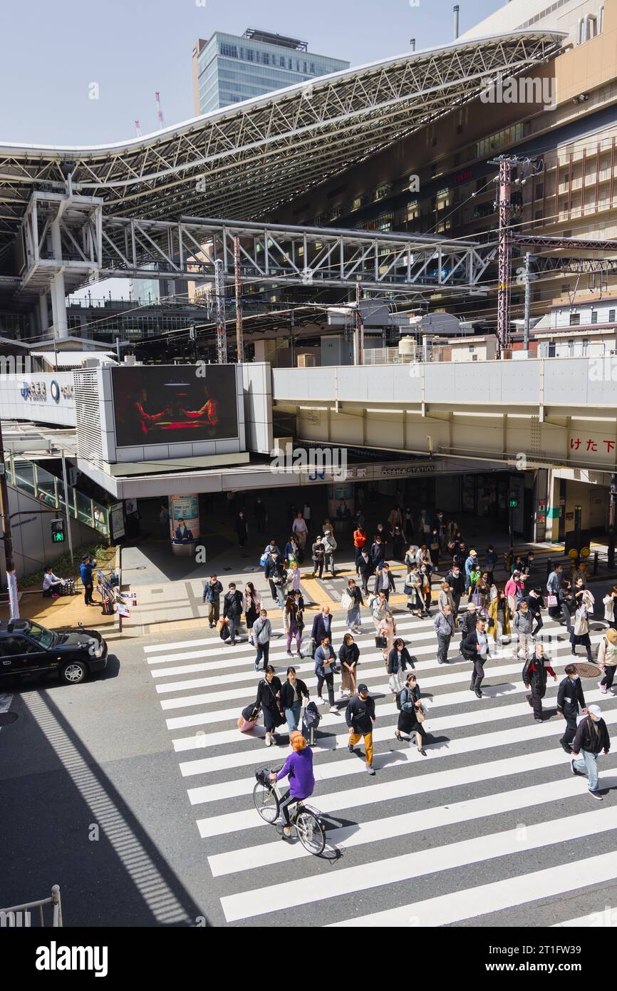 Osaka, Japan – April 13, 2023: Osaka station in Osaka, Japan, with ...