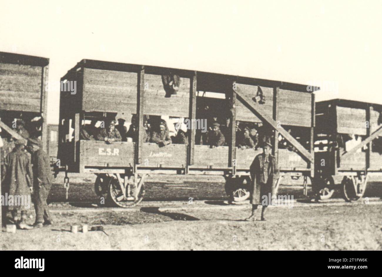 British troop train circa 1917 Stock Photo - Alamy