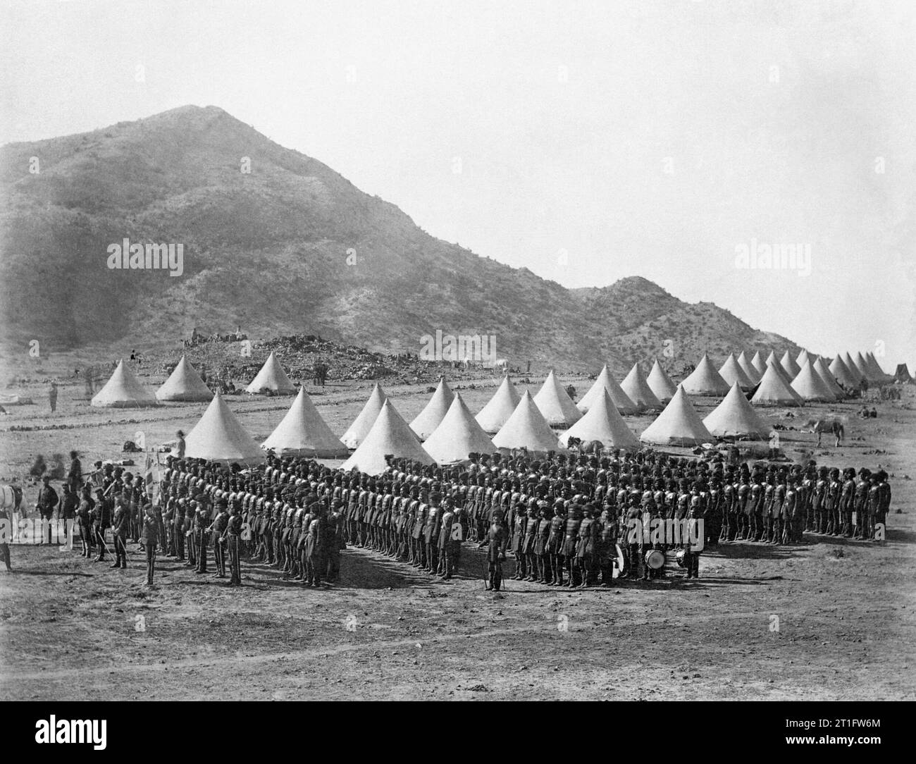 The Abyssinian Expedition, 1868 The Baluch Regiment parade in camp ...