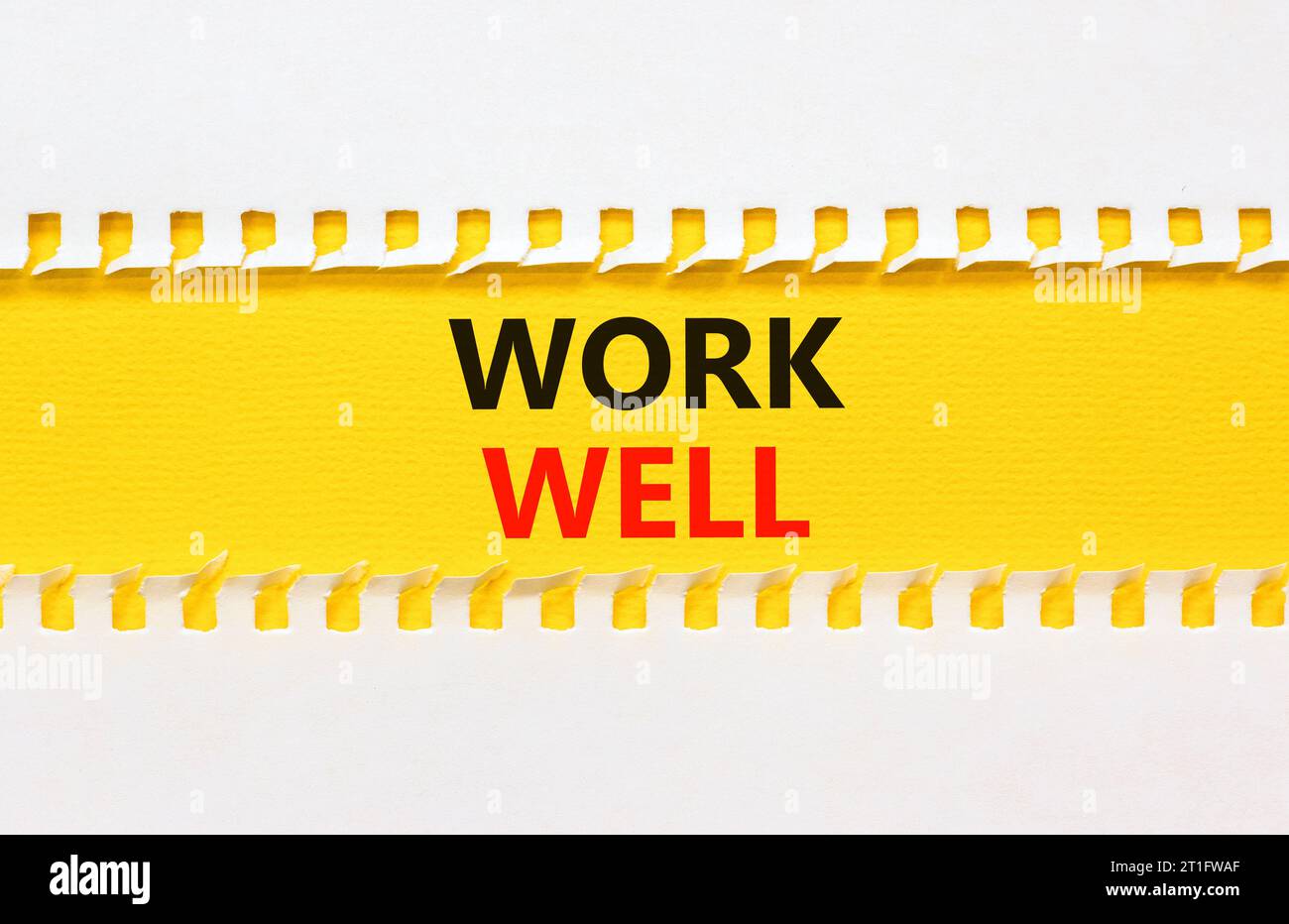 Work well symbol. Concept words Work well on beautiful yellow paper ...