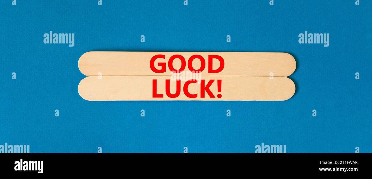 Good luck symbol. Concept words Good luck on wooden stick. Beautiful ...