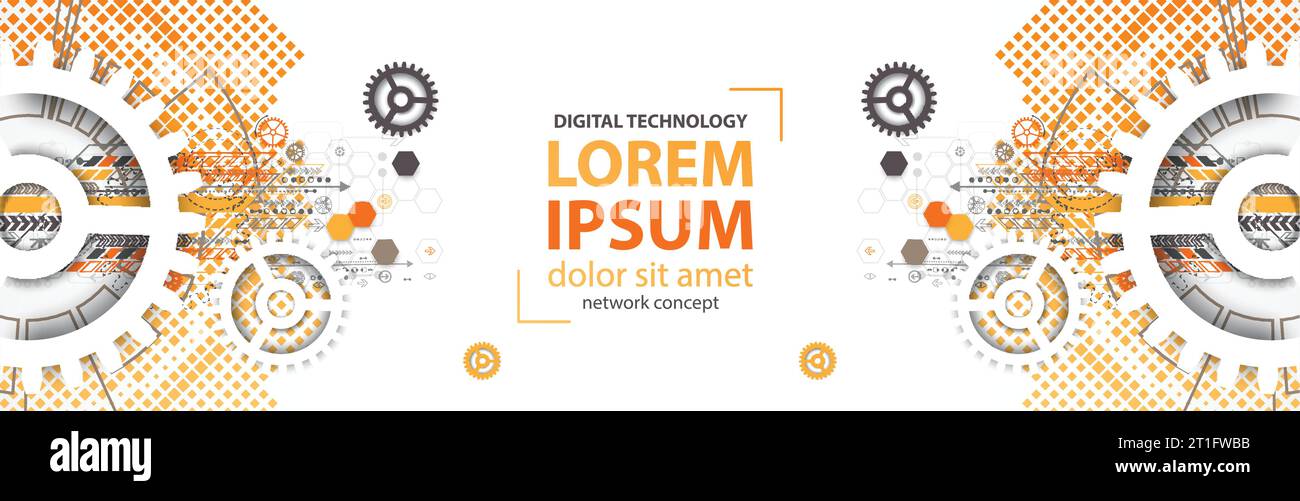 Vector illustration gear wheel, Hi-tech digital technology and ...