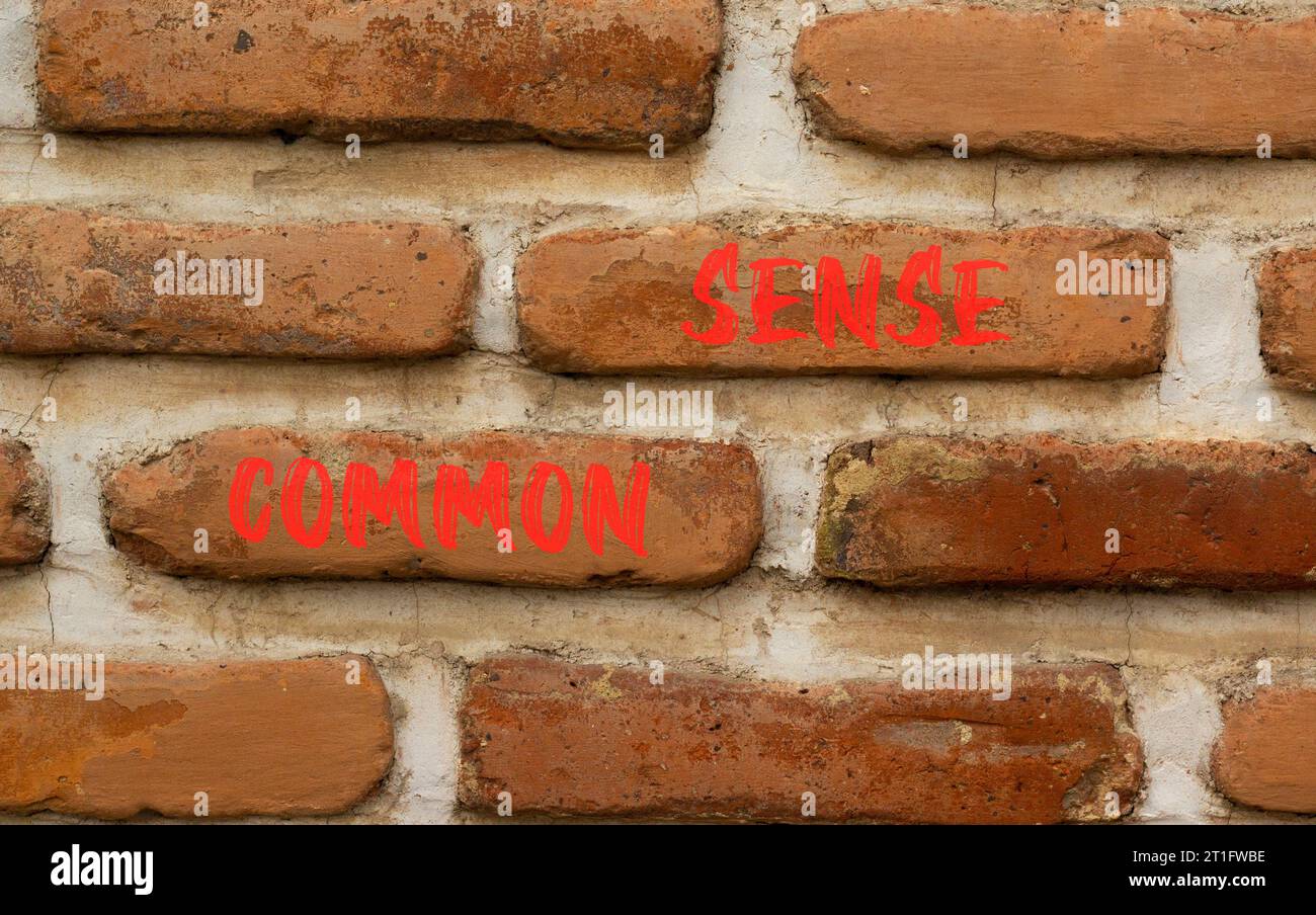 Common sense symbol. Concept words Common sense on beautiful brown ...