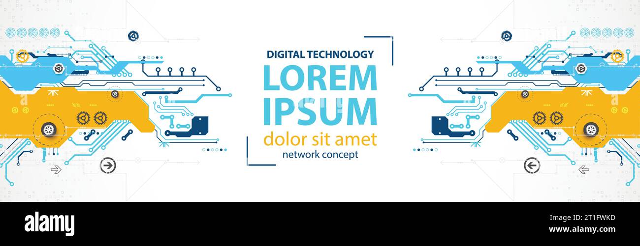 Vector illustration, Hi-tech digital technology and engineering theme ...