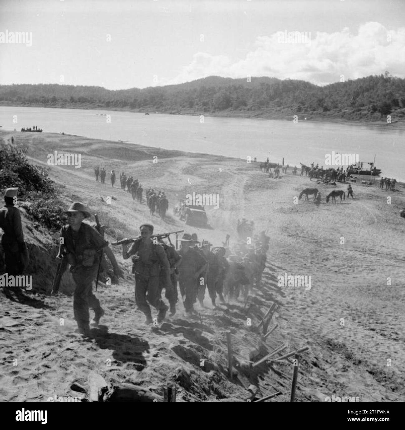 The British Army in Burma 1944 Troops move up after crossing the ...