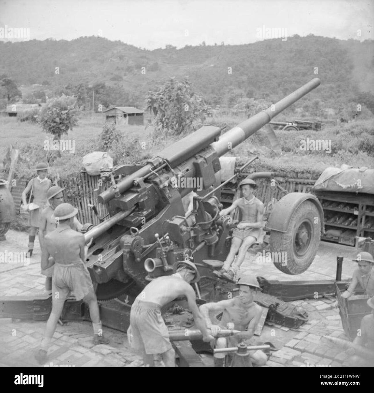 The British Army in Burma 1944 A 4.5-inch anti-aircraft gun of 66th Heavy Anti-Aircraft Regiment ...