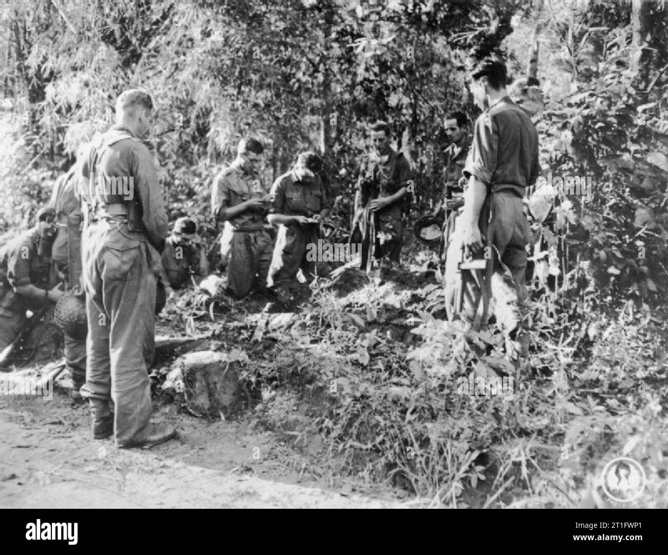 The British Army in Burma 1944 A burial service for a soldier shot by a Japanese sniper during ...