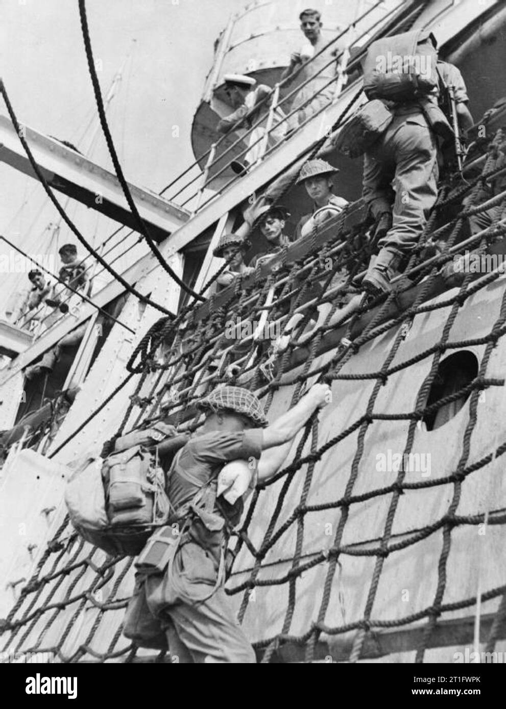 The British Army in Burma 1945 Troops disembark from a ship off the ...