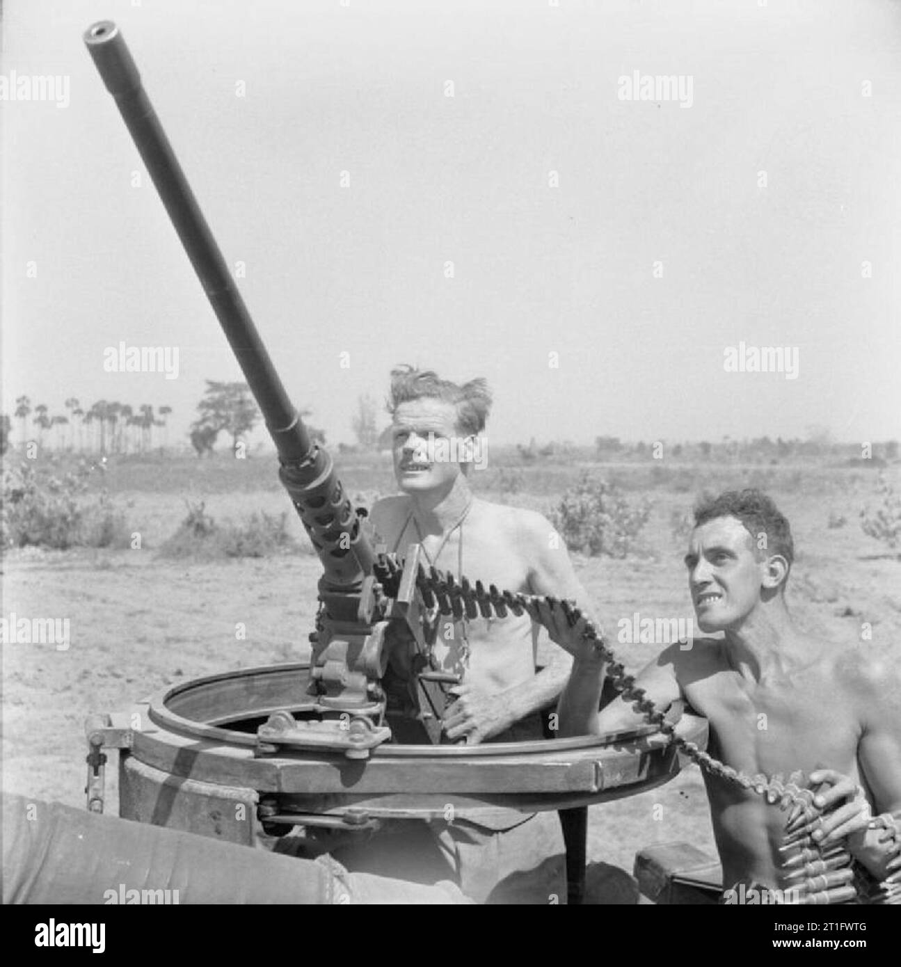 The British Army in Burma 1945 The .50-inch machine gun of a Priest ...