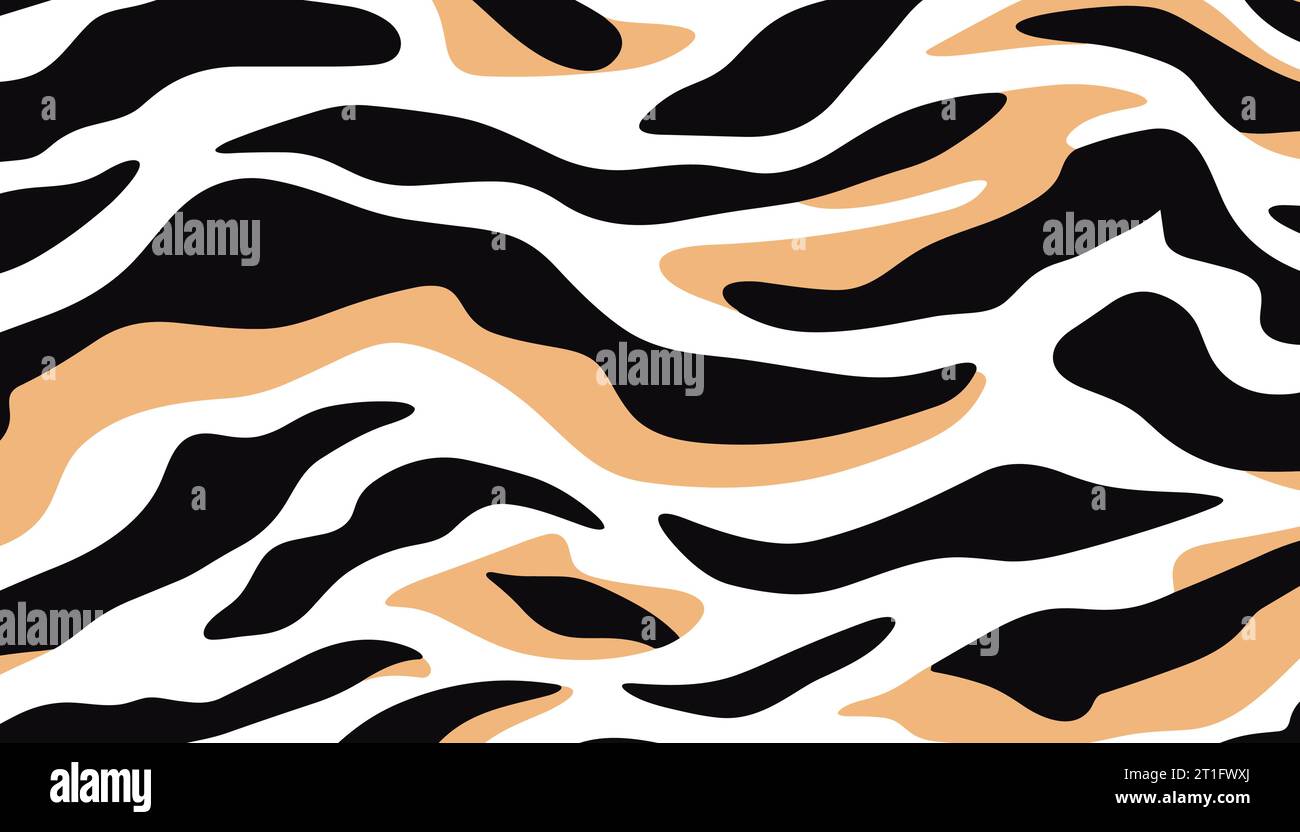 Pattern with tiger stripes. Abstract animal print. Vector illustration ...