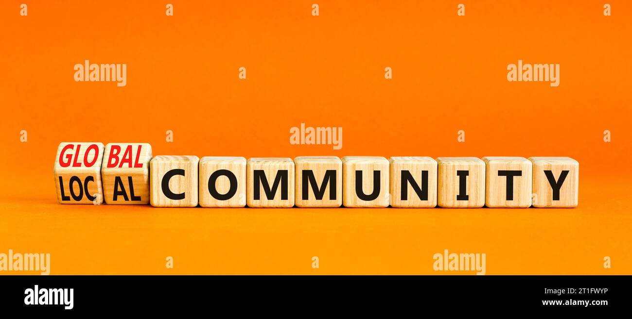 Global or local community symbol. Concept words Global community Local ...