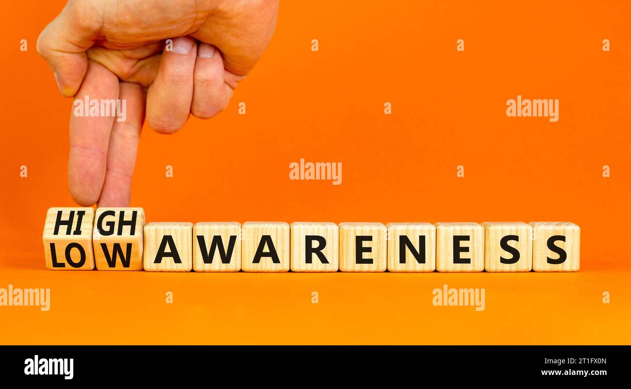 High or low awareness symbol. Concept words High awareness Low ...