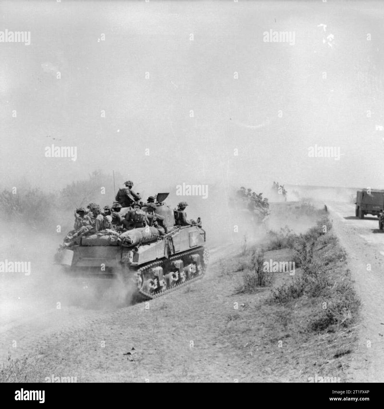 The British Army in Burma 1945 Sherman tanks and other vehicles start ...
