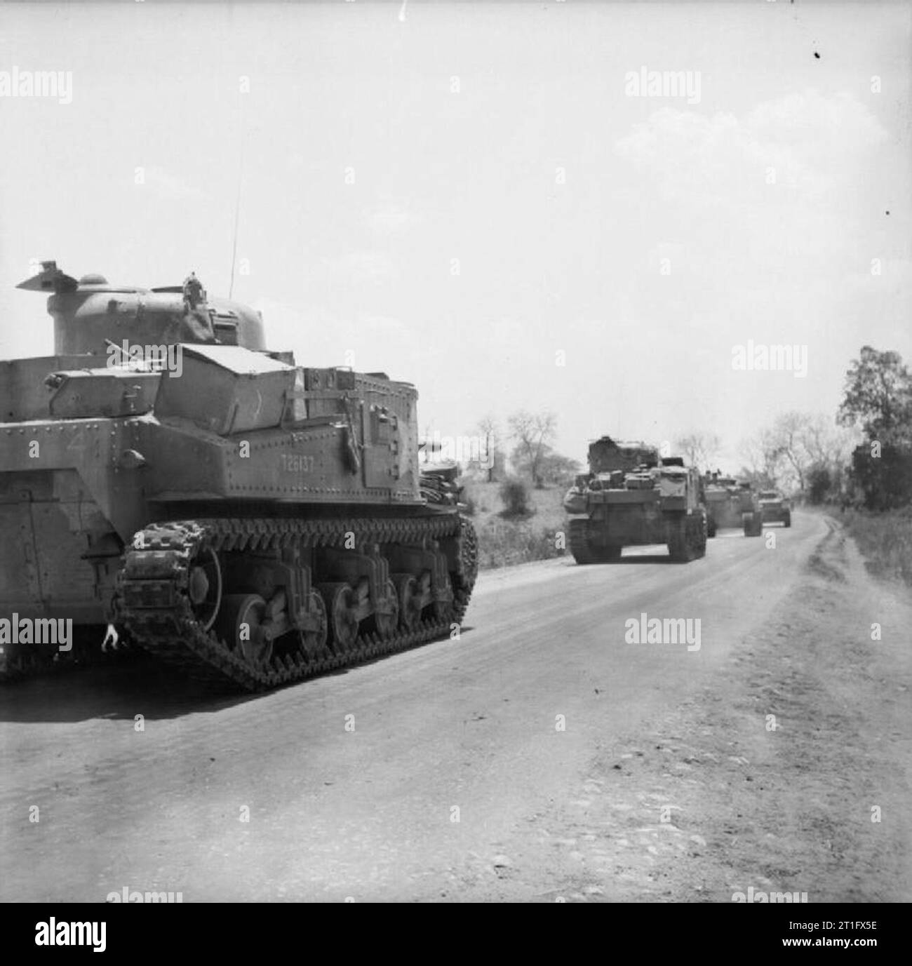 The British Army in Burma 1945 Lee tanks advance along one of the few ...